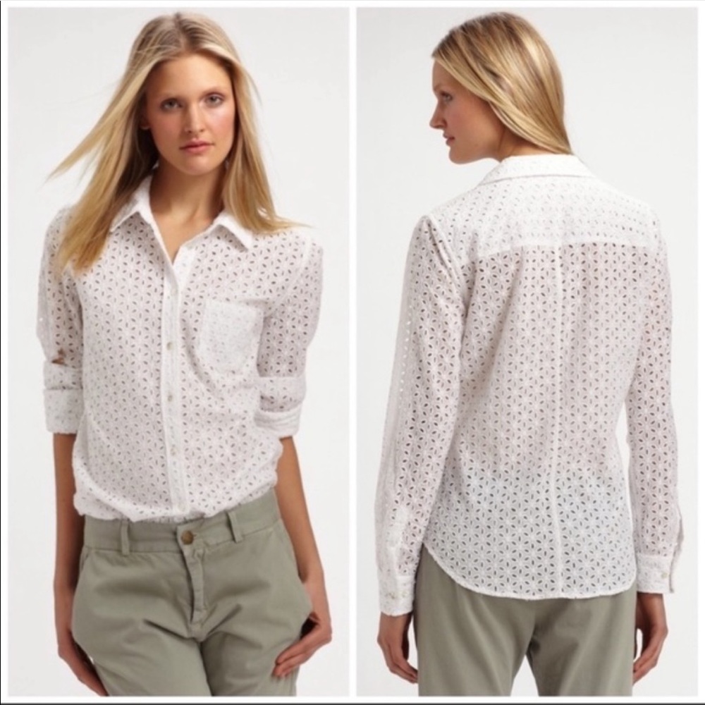 Equipment Eyelet Button Down Shirt - Gem